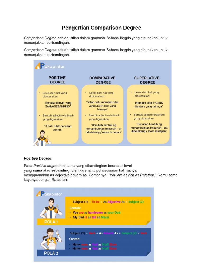 COMPARISON DEGREE | PDF