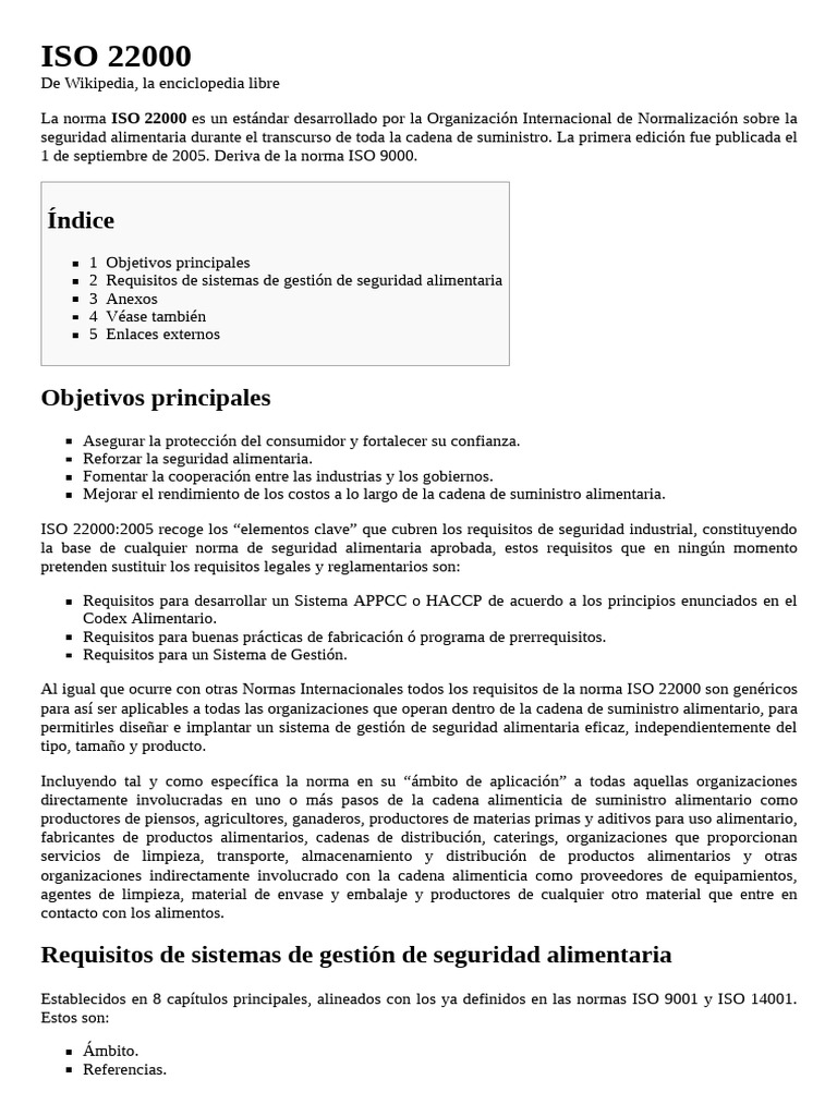 07 Iso - 22000 | PDF | Seguridad alimenticia