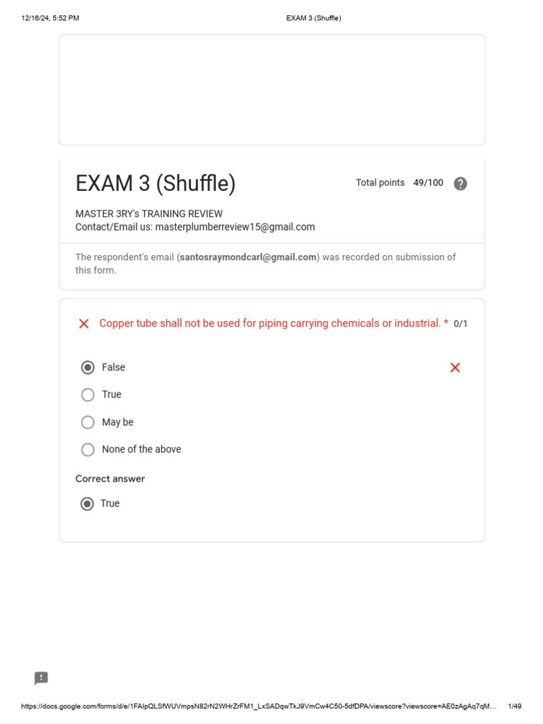 EXAM 3 (Shuffle) | PDF | Sanitary Sewer | Valve