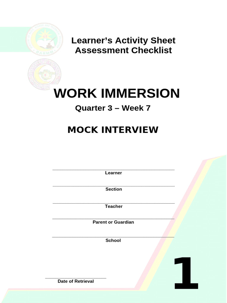 SHS ALM Pre Work Immersion W7 | PDF | Job Interview | Learning