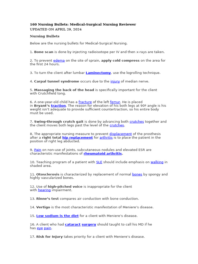 BULLETS | PDF | Pulse | Injection (Medicine)