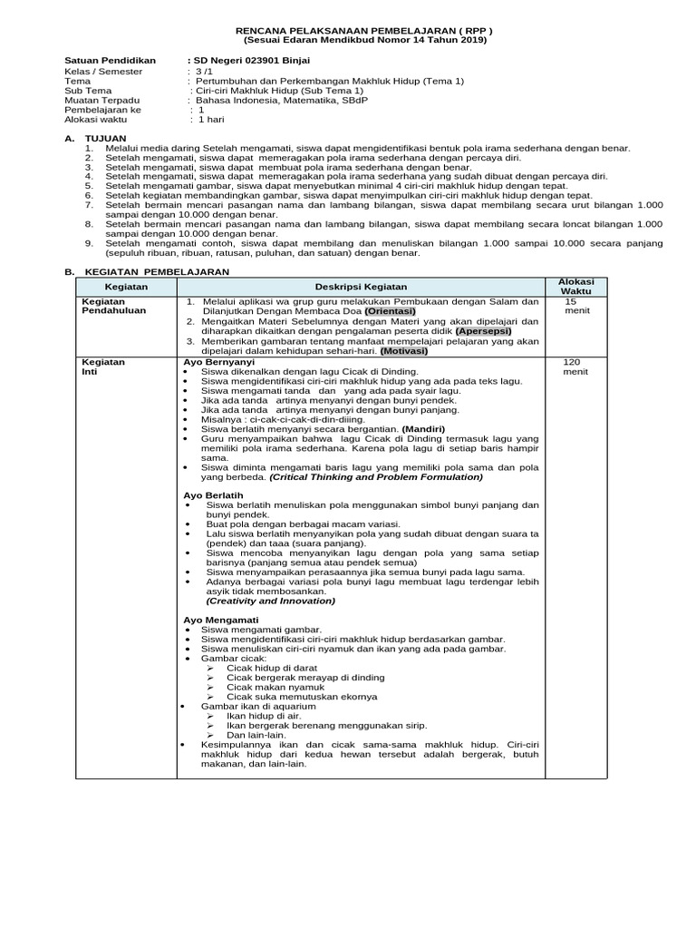 3.1.1.1 - RPP Revisi Terbaru - Katulis - Com | PDF