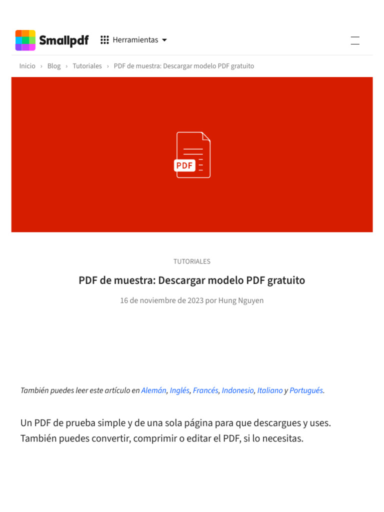 PDF de Muestra - Descargar Modelo PDF Gratuito - Smallpdf | PDF ...