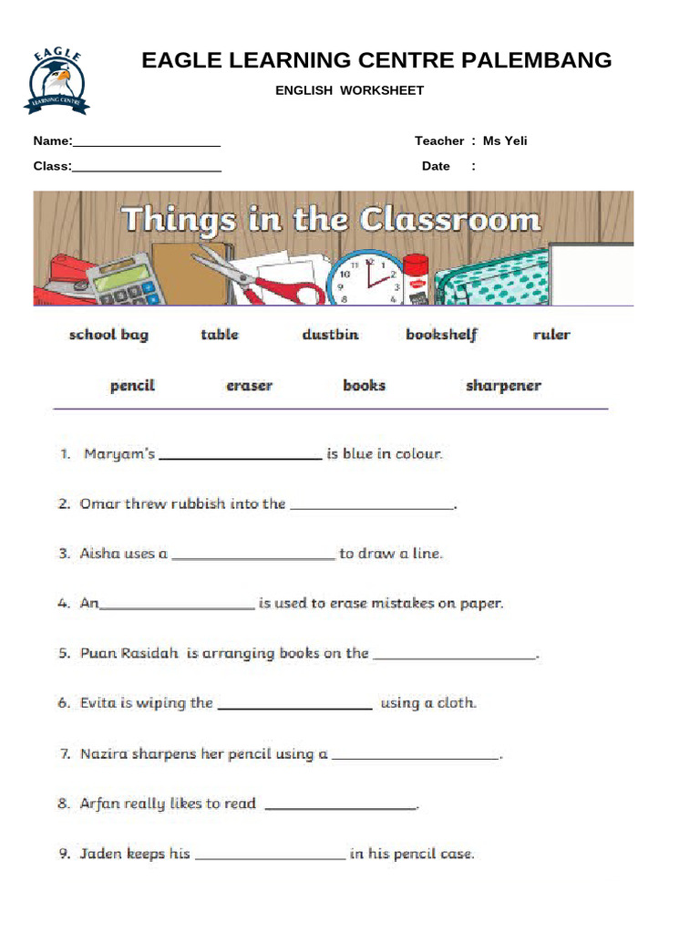 WS English School Things | PDF