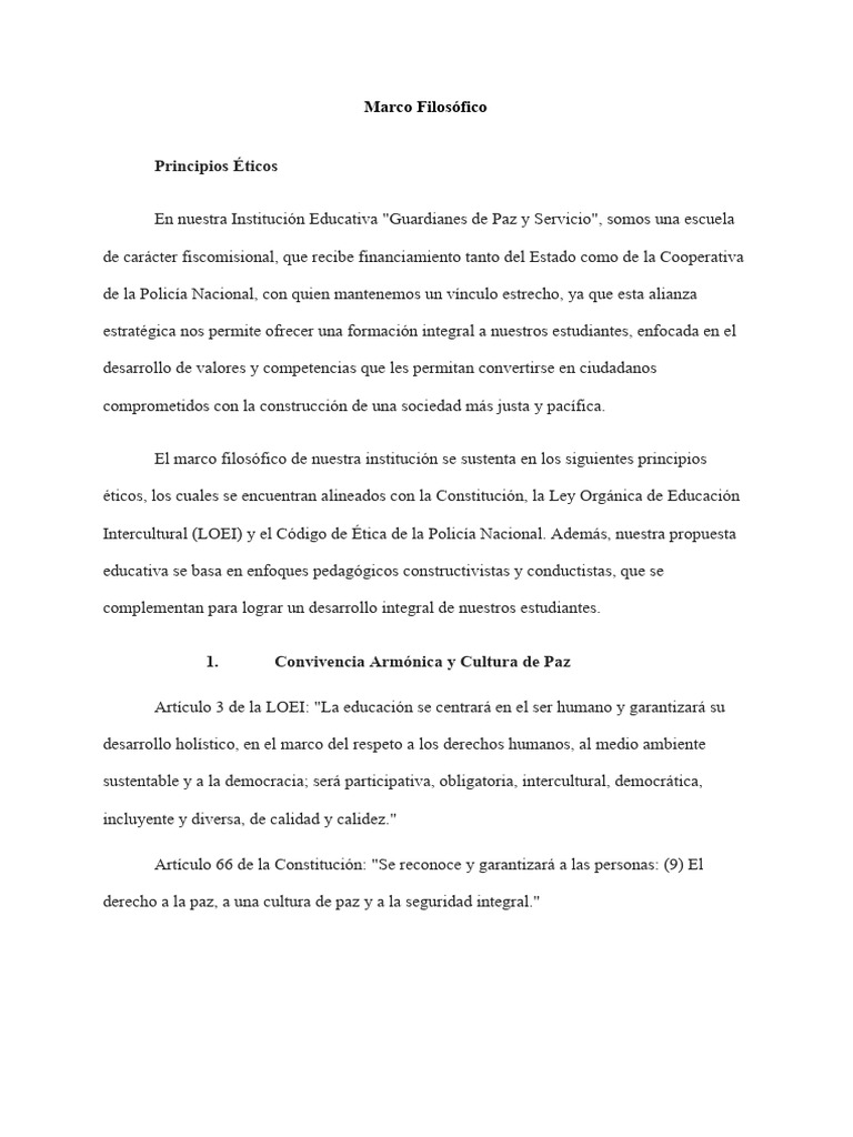 Marco Filosófico | PDF | Aprendizaje | Pensamiento