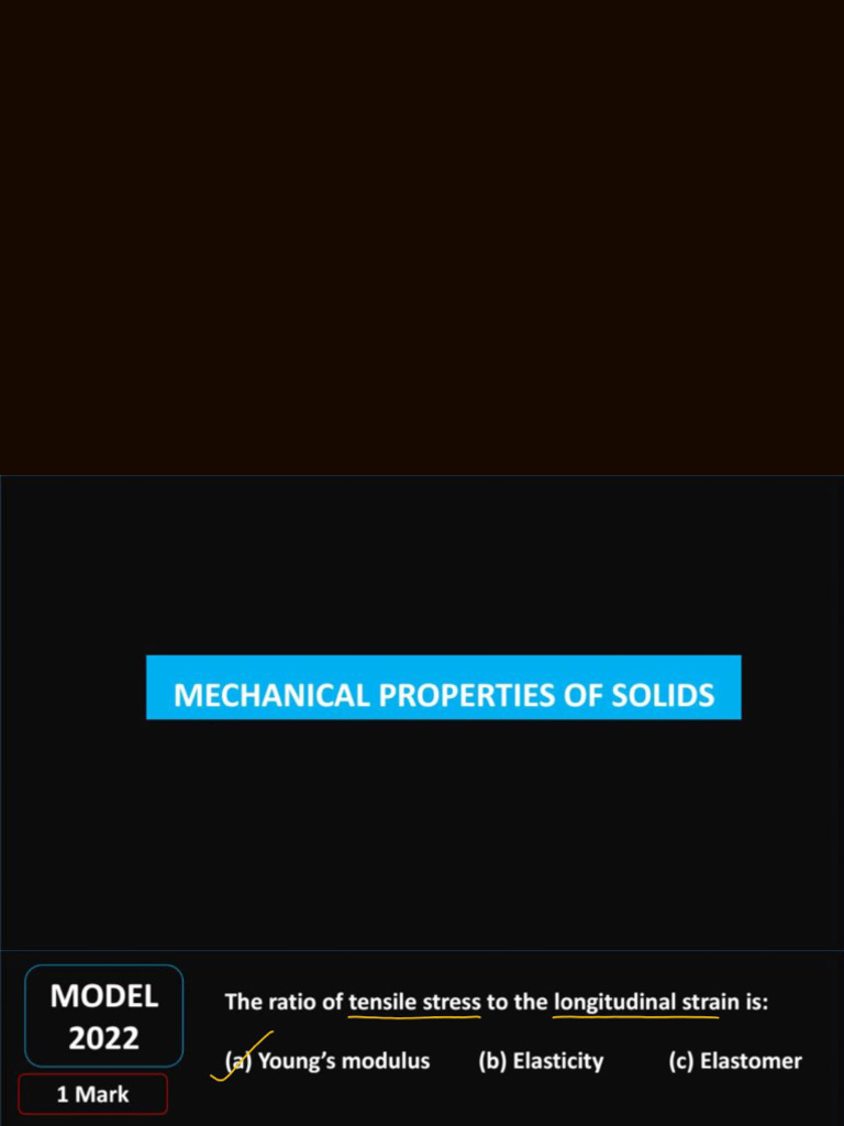 Mechanical Properties of Solids PYQ NOTE | PDF