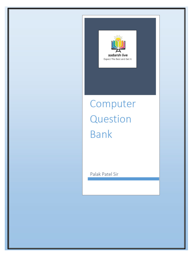 Computer Question Bank for Exams | PDF | Central Processing Unit ...
