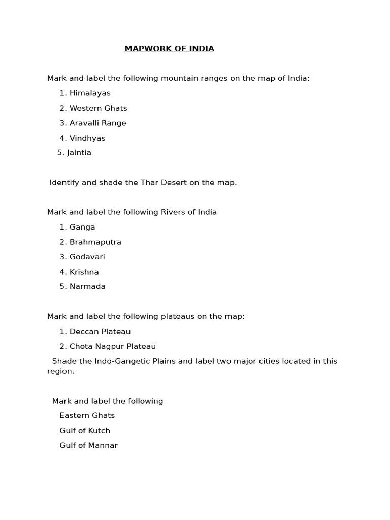 Mapworkof India-Revision | PDF