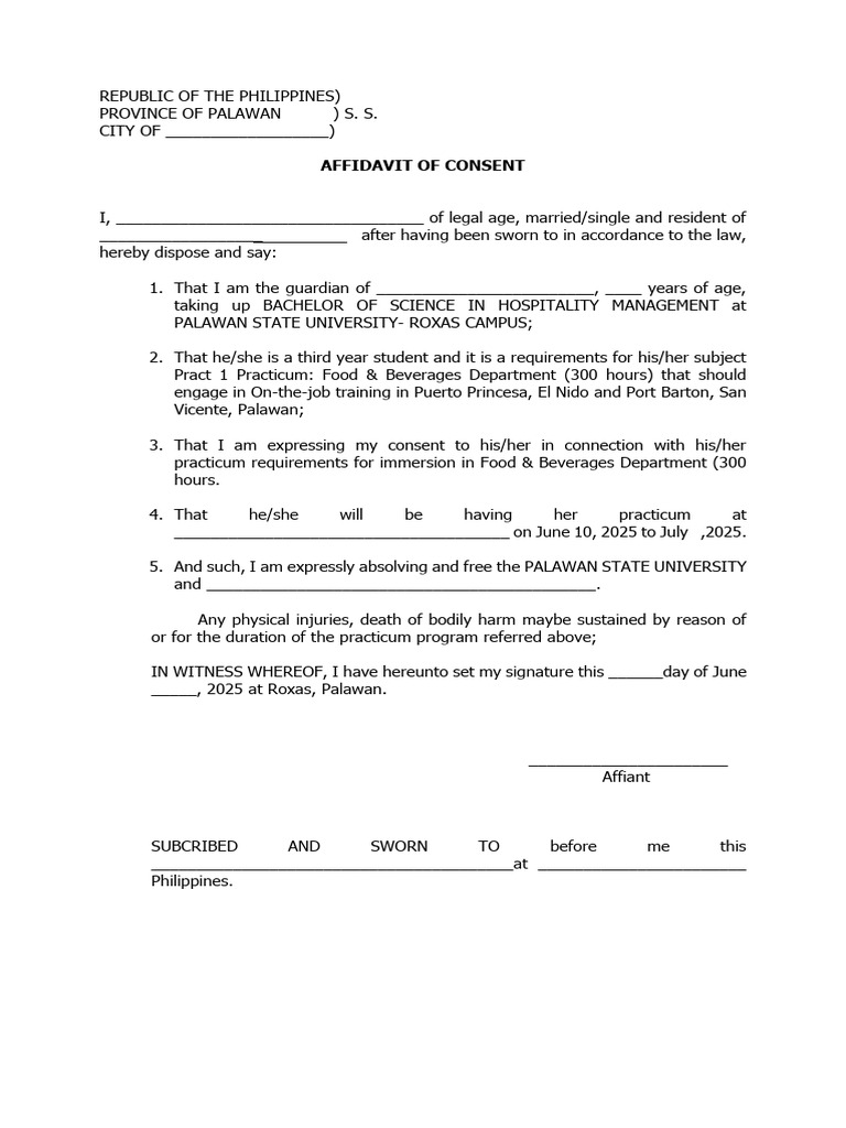 Ojt Waiver and Affidavit | PDF | Affidavit | Common Law