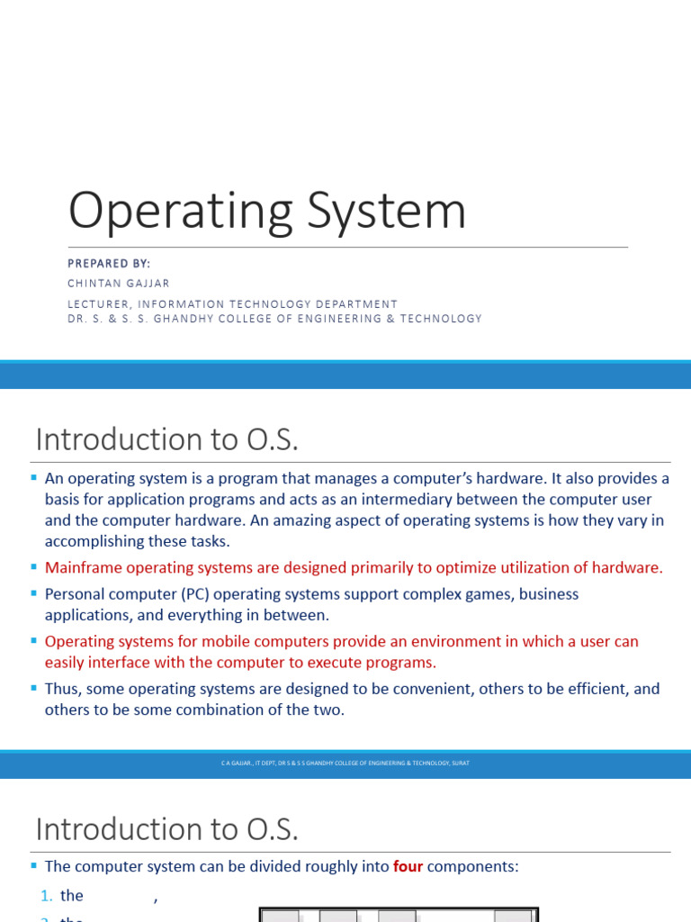 U-1A Basic of OS | PDF | Operating System | Graphical User Interfaces