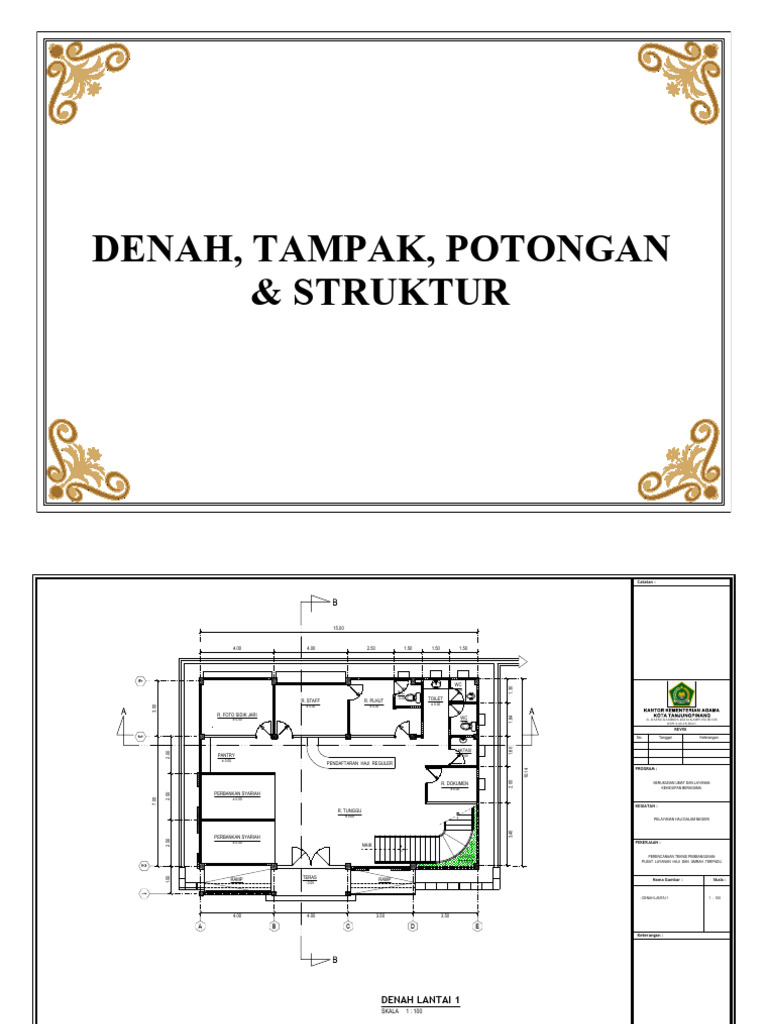 Denah Dan Tampak G Masik Haji | PDF