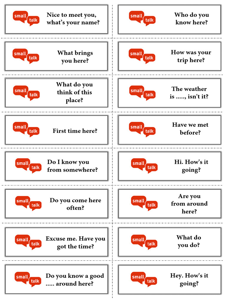 Small-talk-conversation-cards | PDF