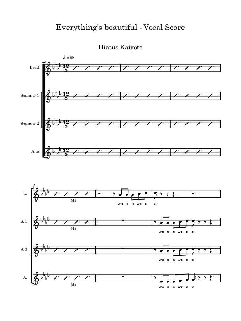 Vocal Score for Choir Singers | PDF | Singing | Vocal Music