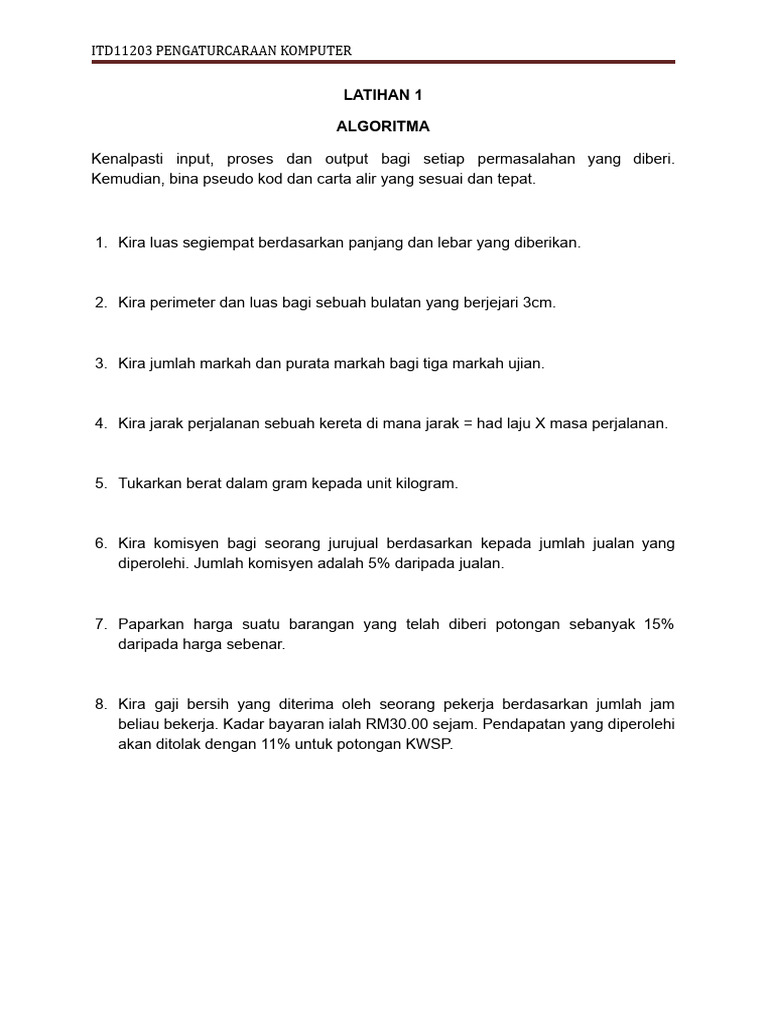 Lab01 Algorithm | PDF