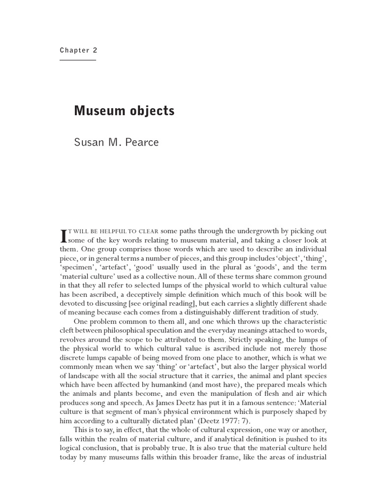 Pearce - Museum Objects.23 25 | PDF | Material Culture | Museum