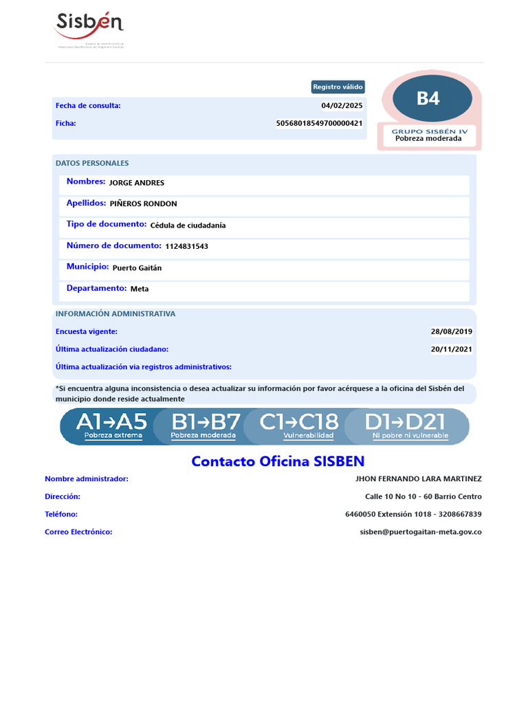 Bienvenido A La Página Del Sisbén IV | PDF