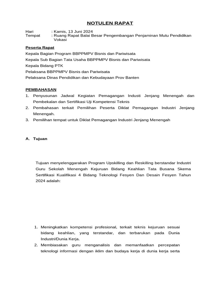 Conoth Notulen Rapat | PDF