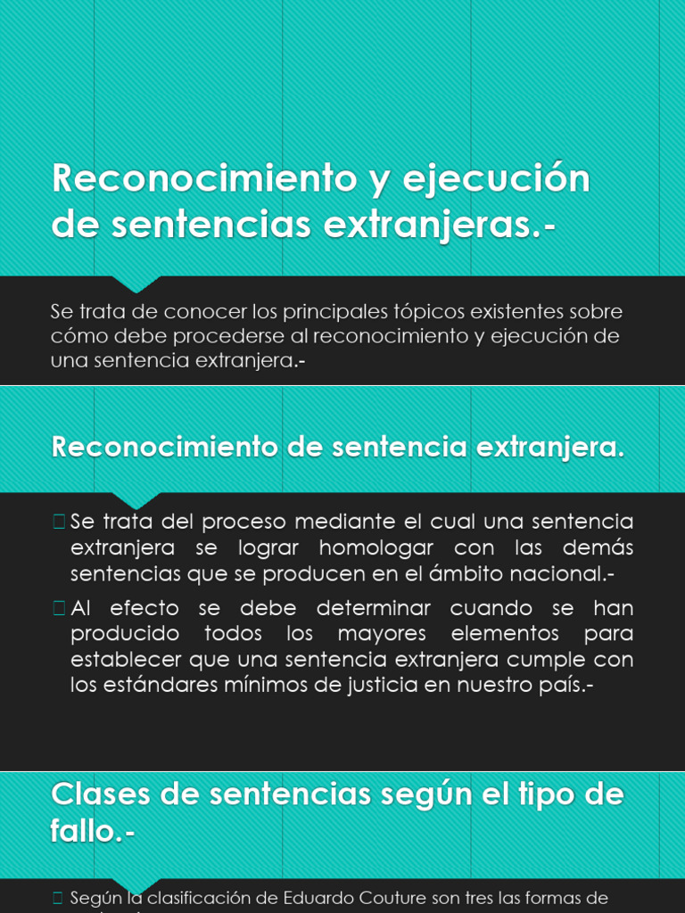 XII.-Reconocimiento y ejecución de sentencias extranjeras (1) (4) | PDF ...