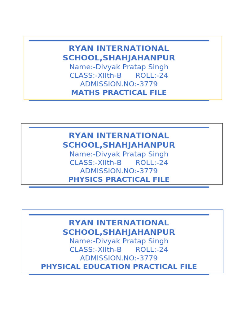 Ryan International School | PDF