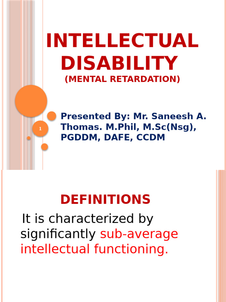 1.mental Retardation | PDF | Intellectual Disability | Mental Disorder