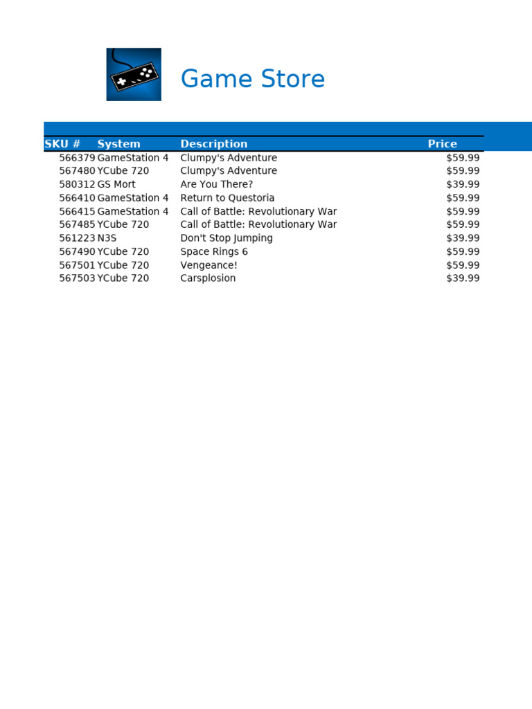 Project01 GameStore | PDF