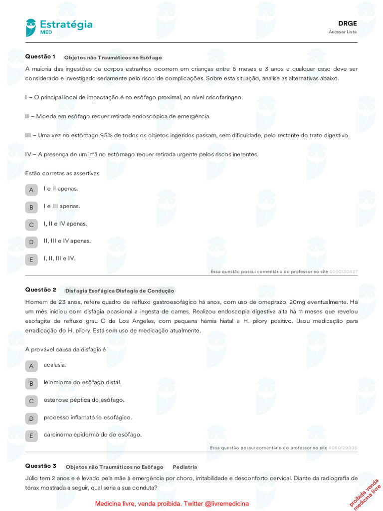 DRGE | PDF | Doença do refluxo gastroesofágico | Especialidades médicas