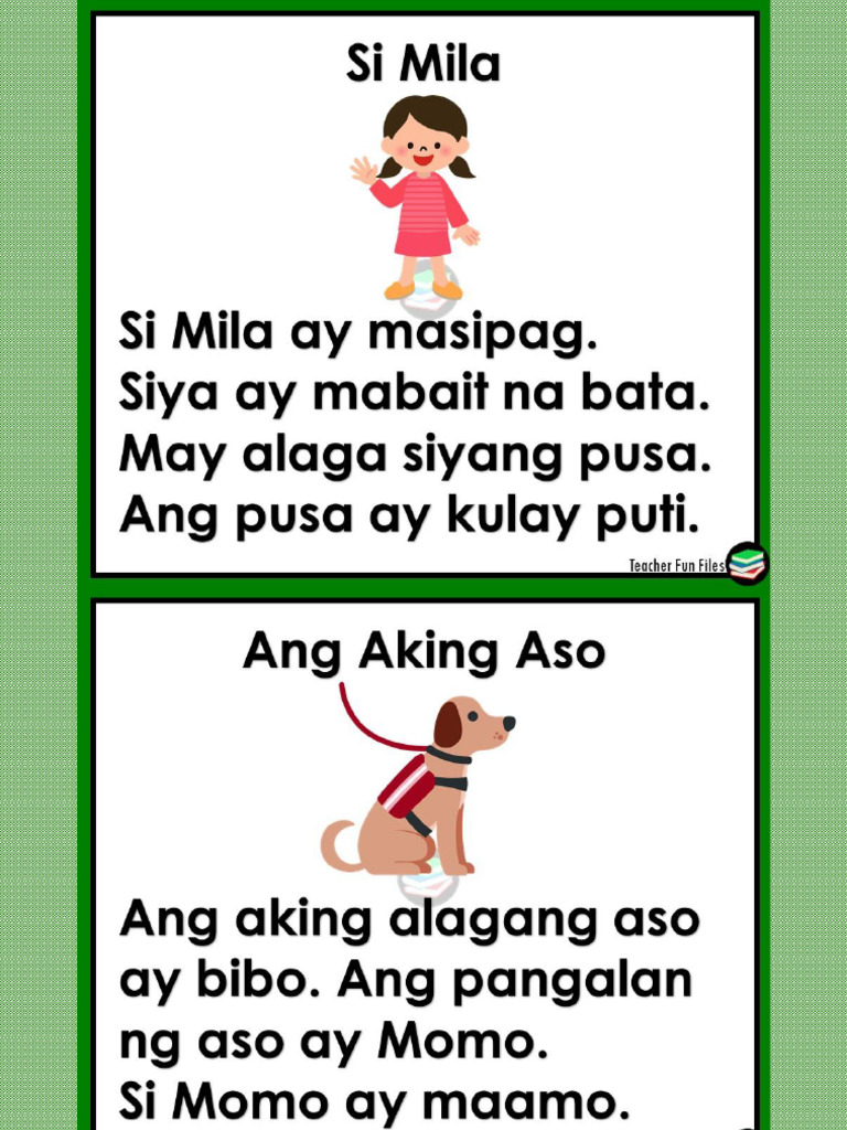 Filipino Reading Passages For Grade One | PDF