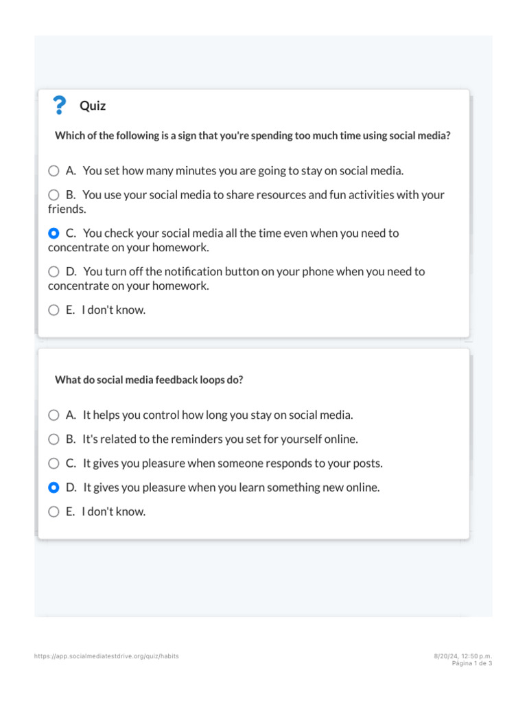 Quiz - Social Media TestDrive 2 | PDF