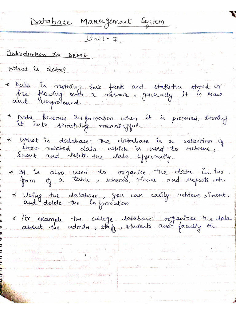 DBMS Notes | PDF