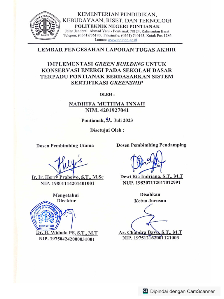 Lembar Pengesahan Nadhifa | PDF
