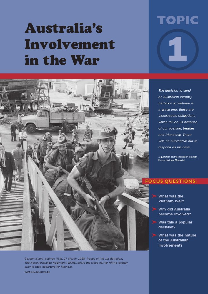 Australia's Involvement in The War: Topic | PDF | Vietnam War | North ...