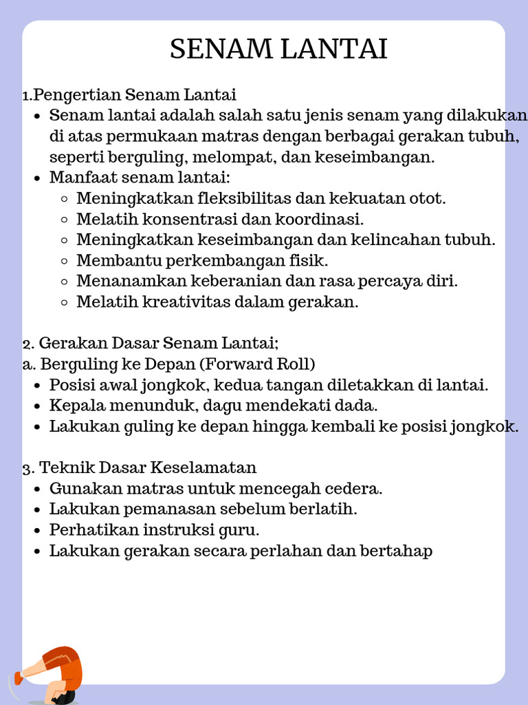 Mteri Senam Lantai Kelas 4 | PDF