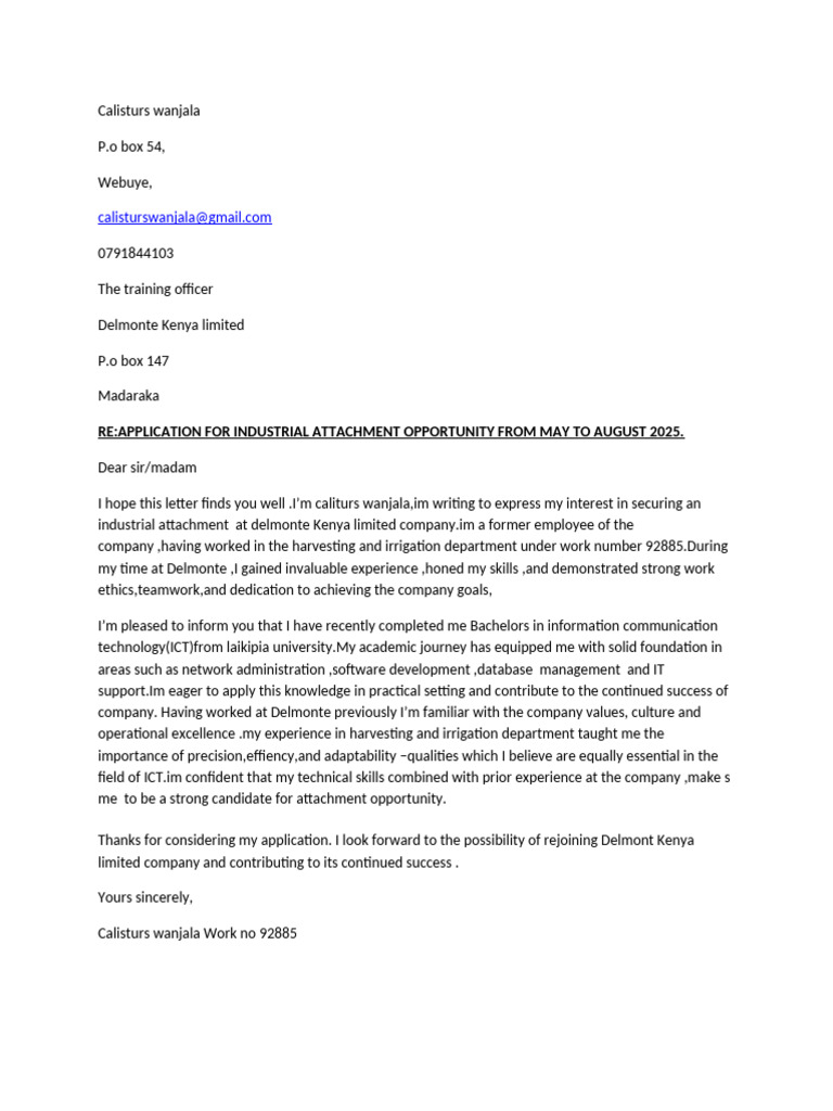 Attachment Letter | PDF