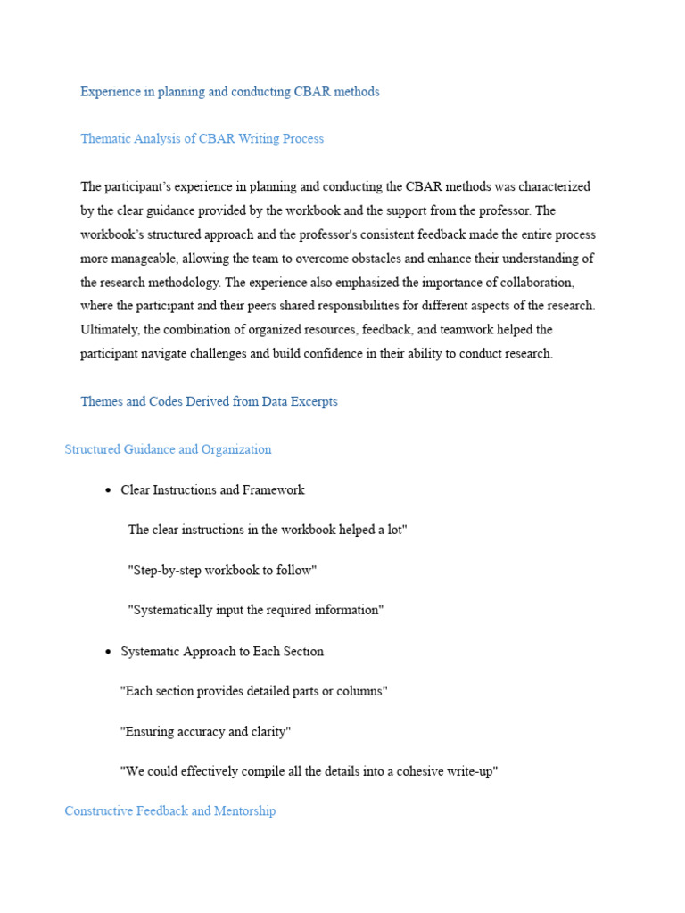 CBAR Methodology: Structured Guidance & Collaboration | PDF | Cognition ...