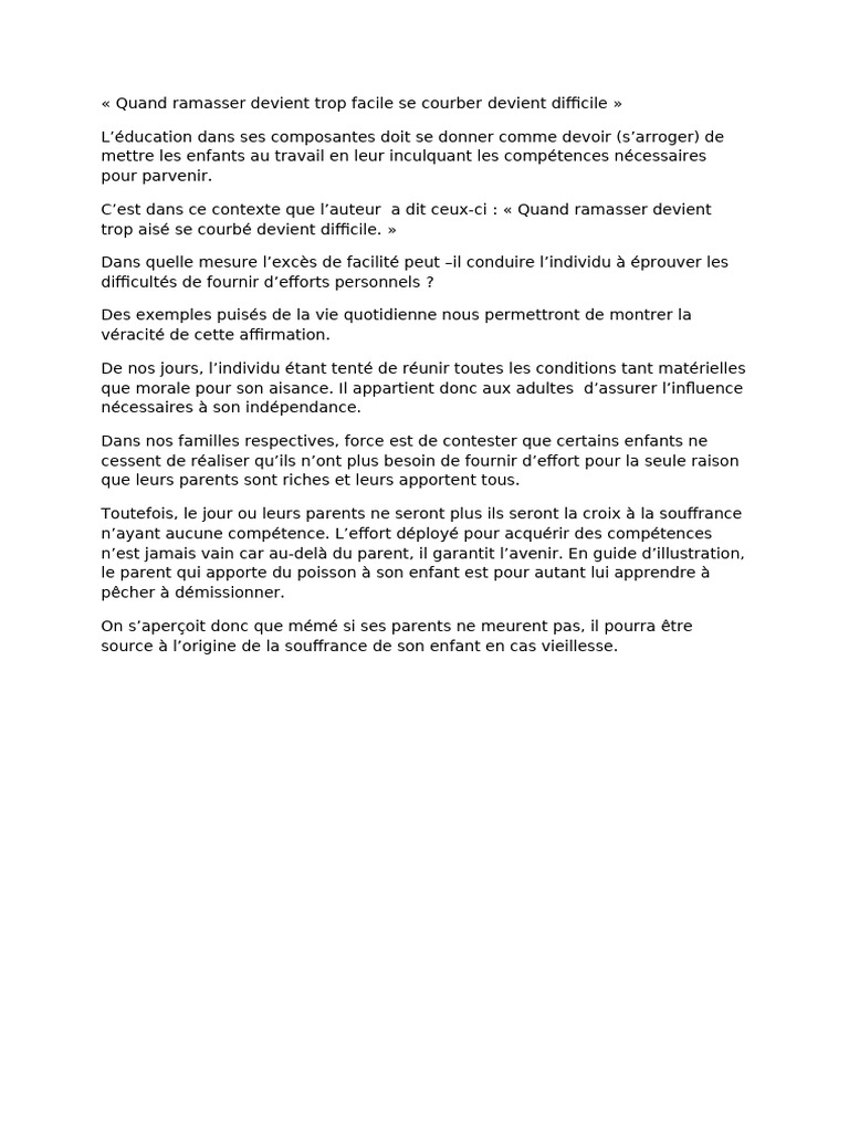 Quand Ramasser Devient Trop Facile Se Courber Devient Difficile | PDF