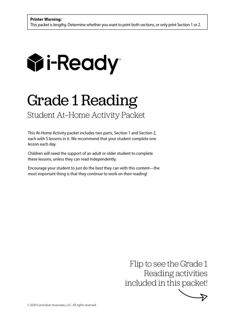 Grade 1 Reading Activity Packet | PDF | Curriculum