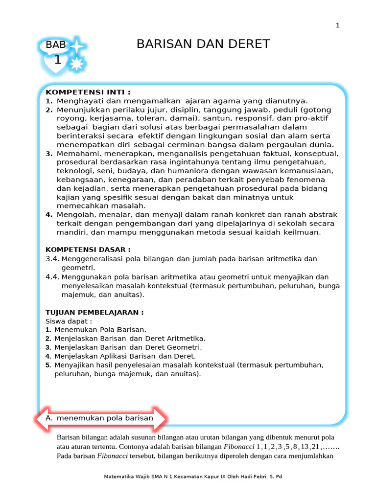 LKPD Barisan Dan Deret | PDF