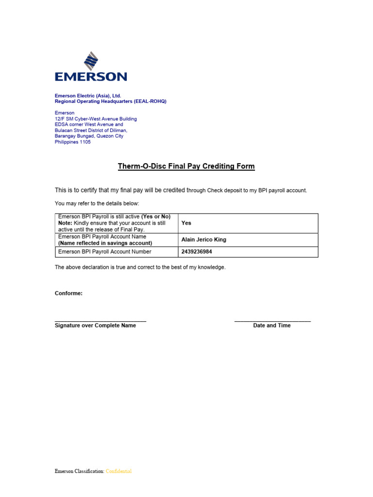 HR FORM - TOD Final Pay Crediting Form | PDF