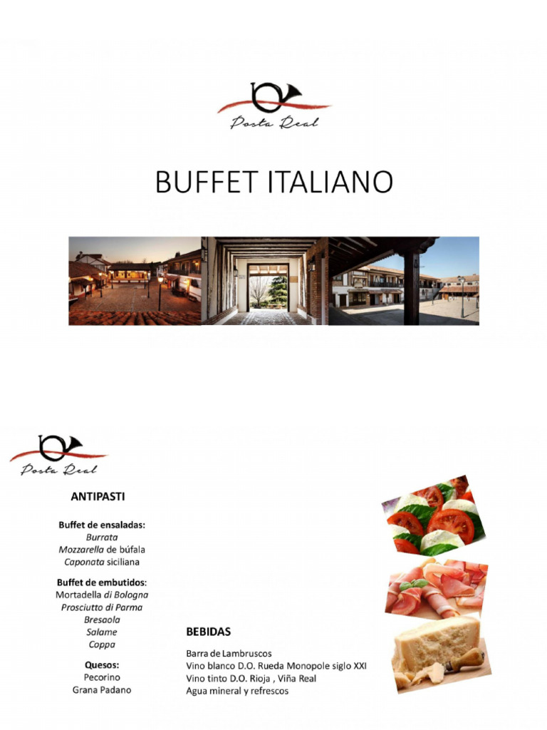 Menú para Buffet Italiano - 4 Opciones | PDF