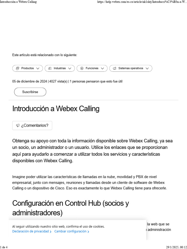 Introducción A Webex Calling | PDF | Cookie HTTP | Computación en la nube
