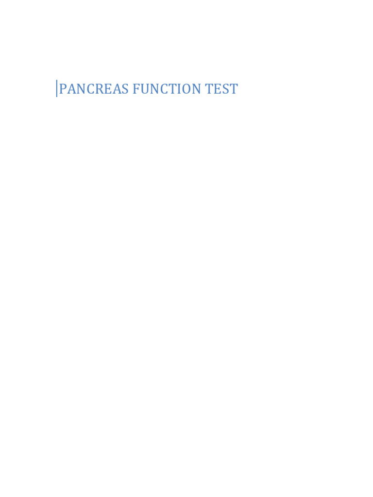 Pancreas Function Test | PDF | Pancreas | Endocrine System
