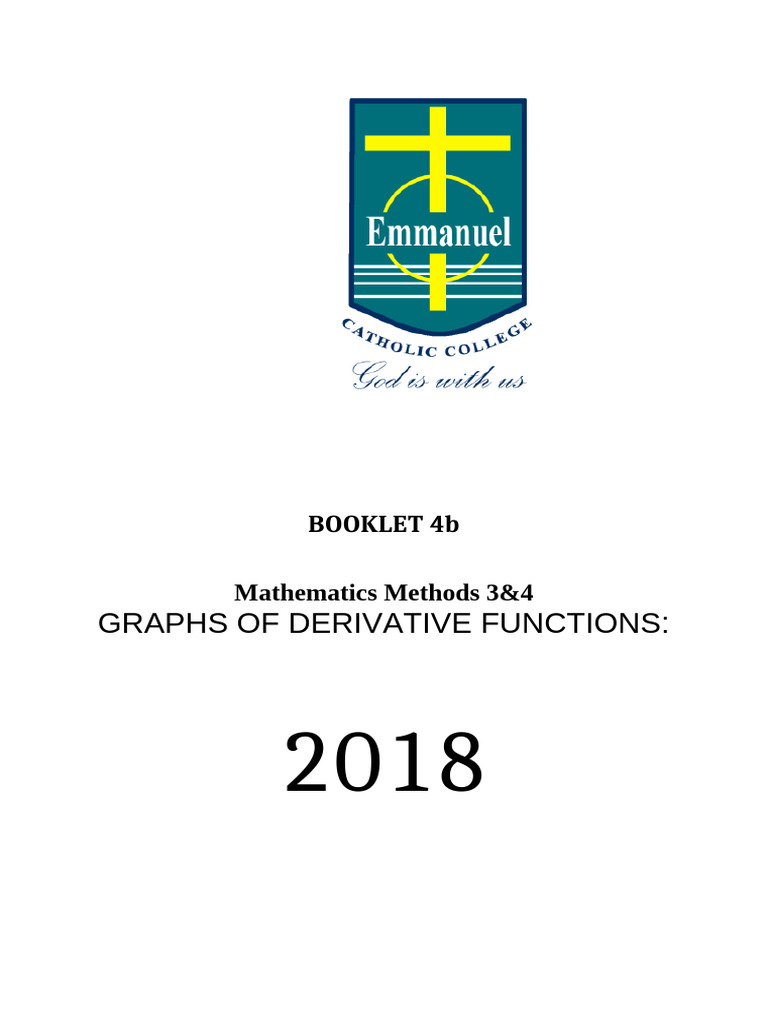 Booklet 4b Graphs Of Derivatives Pdf Derivative Function Mathematics