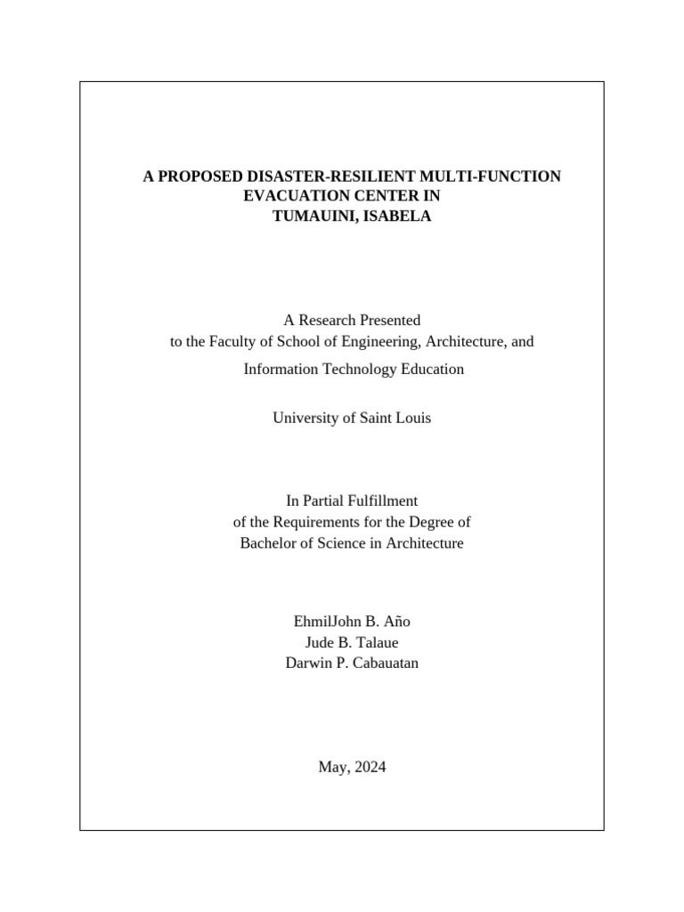 Multi-Function Evacuation Center Design | PDF | Natural Disasters ...