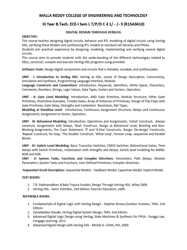 Digital Design Through Verilog1!2!68 | PDF | Logic Gate | Hardware Description Language