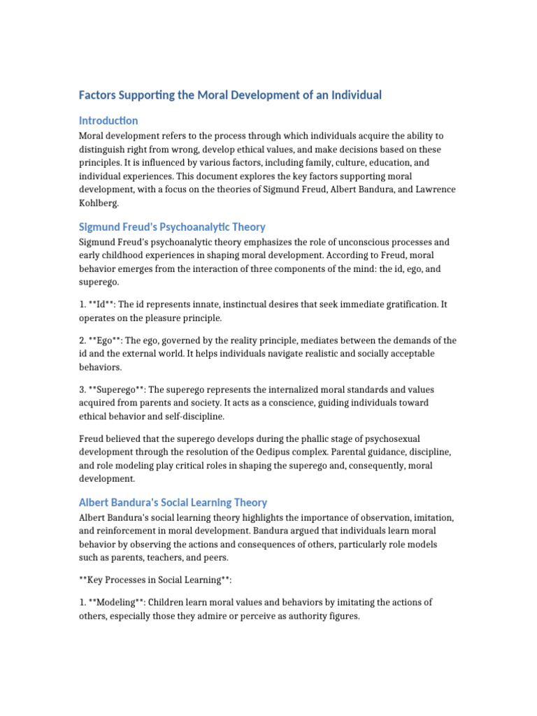 Understanding Moral Development | PDF | Psychological Concepts ...