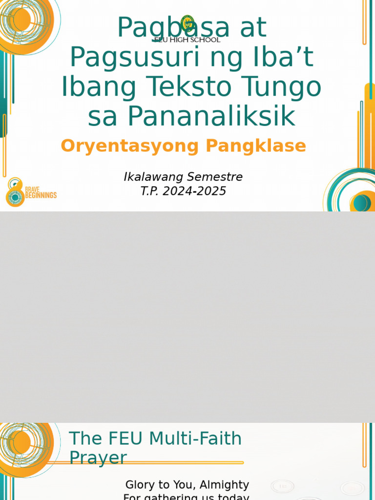 Pre Subject Orientation-PPP Copy | PDF