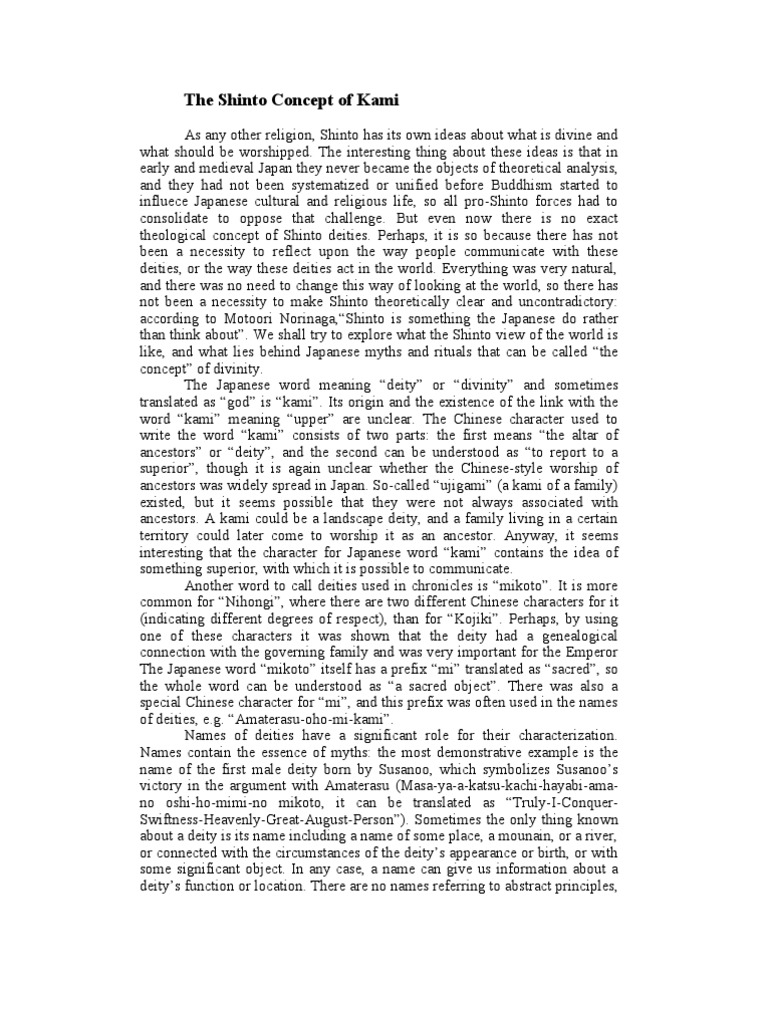 The Shinto Concept of Kami Explained | PDF | Shinto | Asian Ethnic Religion