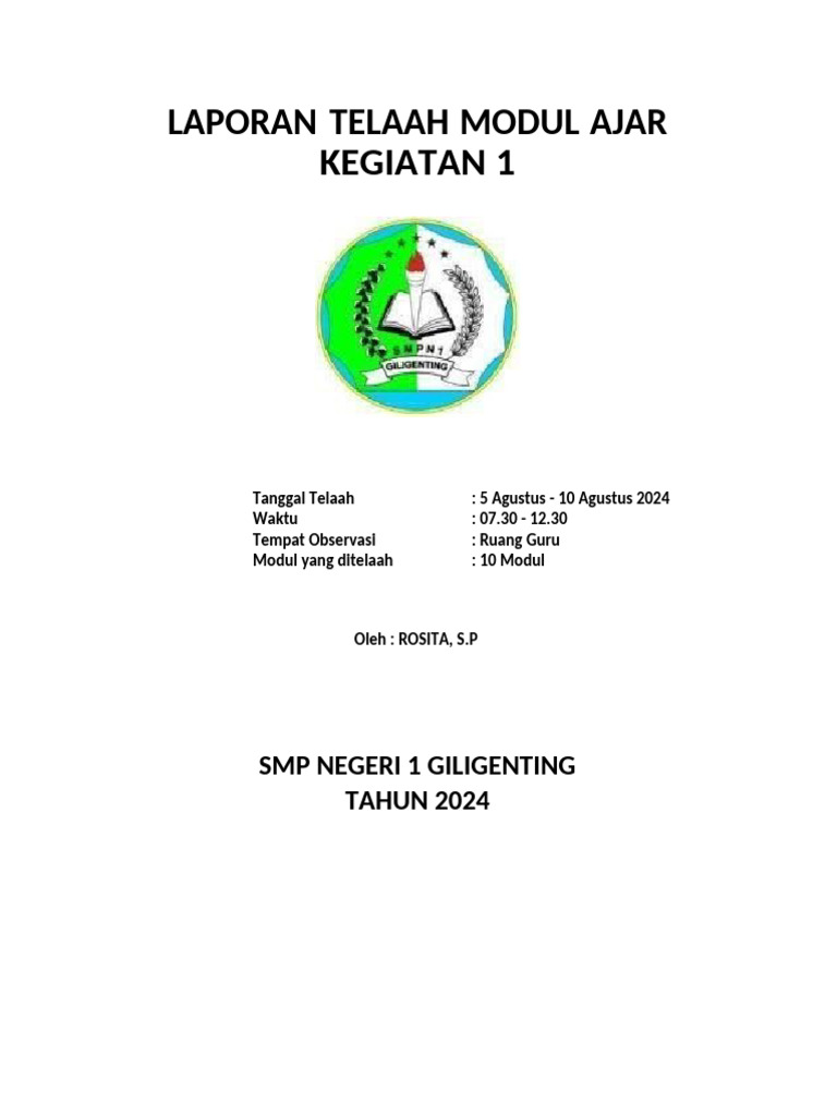 Telaah Modul Ajar SMP 2024 | PDF