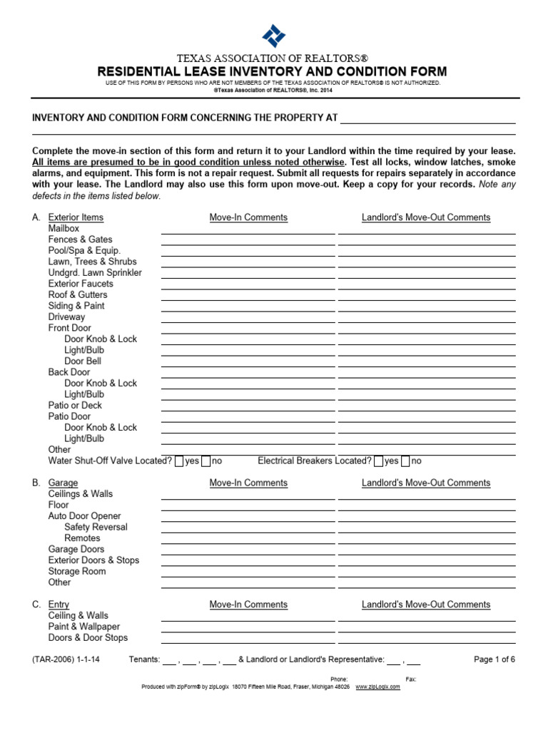 Inventory and Condition Form | PDF | Bathroom | Lease