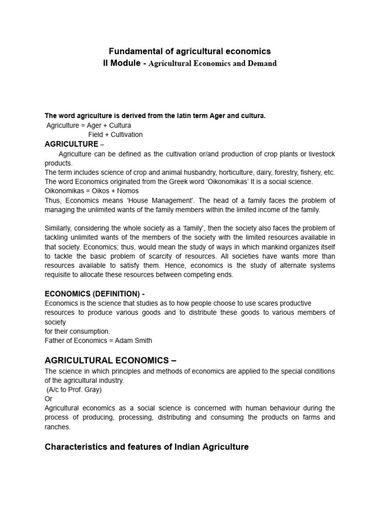Agricultural Economics and Demand Analysis | PDF | Demand | Elasticity ...
